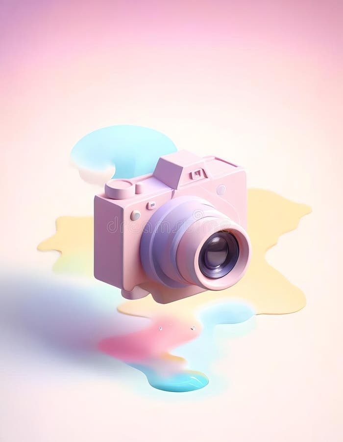 Vintage Camera in Pastel Colors Stock Illustration - Illustration of ...