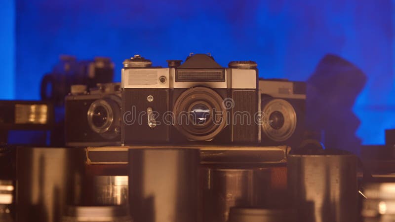 Vintage Camera with a Set of Lenses. the Combination of Classic Design ...