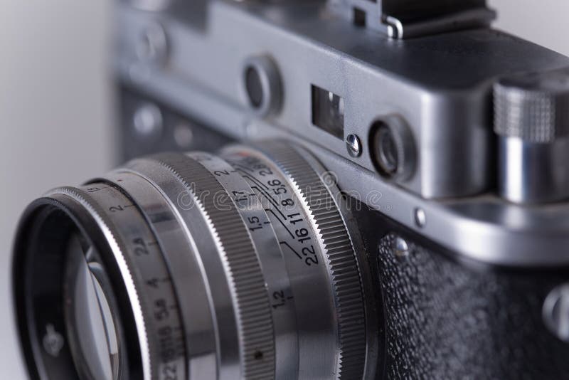 Vintage camera, soft focus stock photo. Image of leather - 6251410