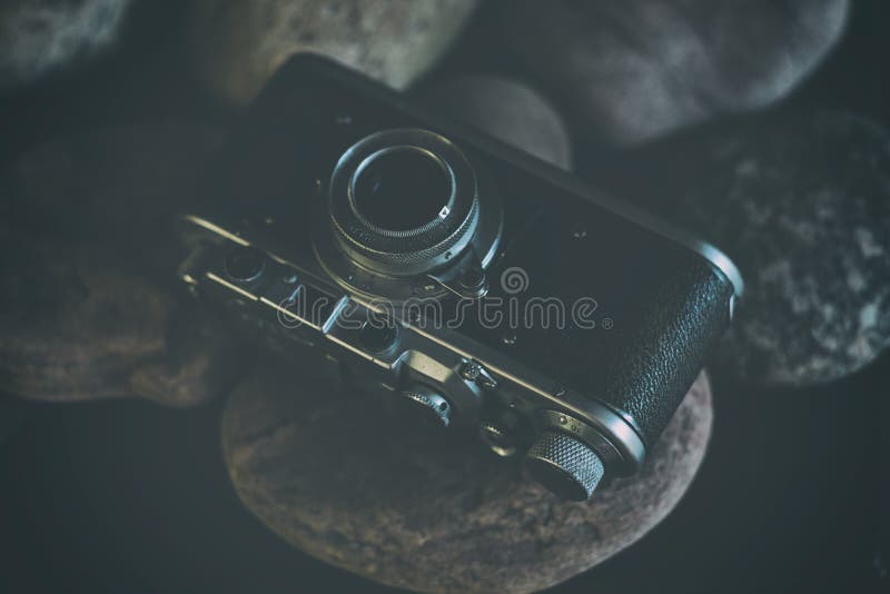 Vintage Camera Stands on Stones Editorial Image - Image of background ...