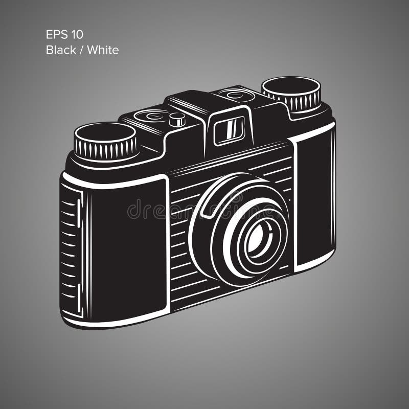 Vintage Camera Vector Illustration. Retro Photo Equipment Icon Stock ...