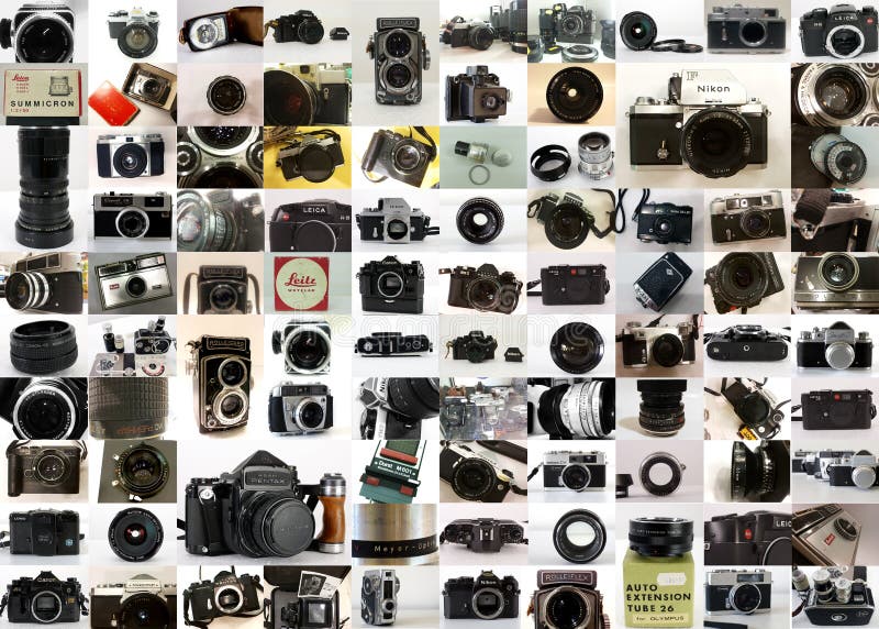 Vintage Cameras collection editorial stock photo. Image of vector ...