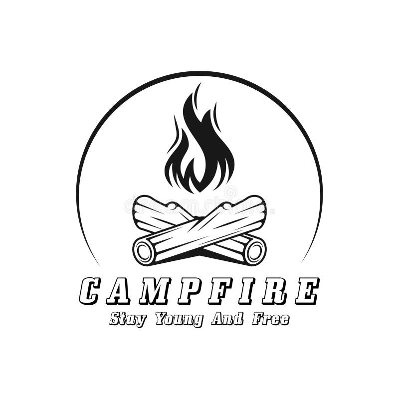 Vintage Campfire Logo Design Stock Vector - Illustration of wildlife ...