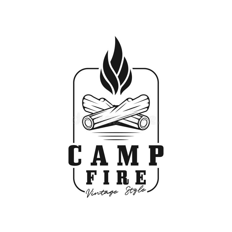 Vintage Campfire Logo Design Stock Vector - Illustration of camping ...