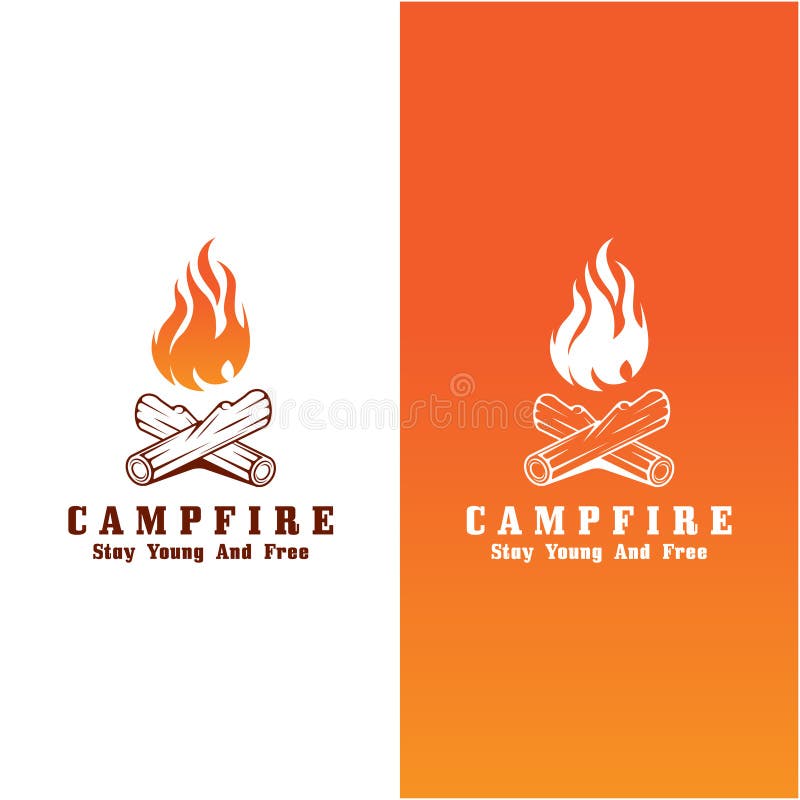 Vintage Campfire Logo Design Stock Vector - Illustration of wildlife ...