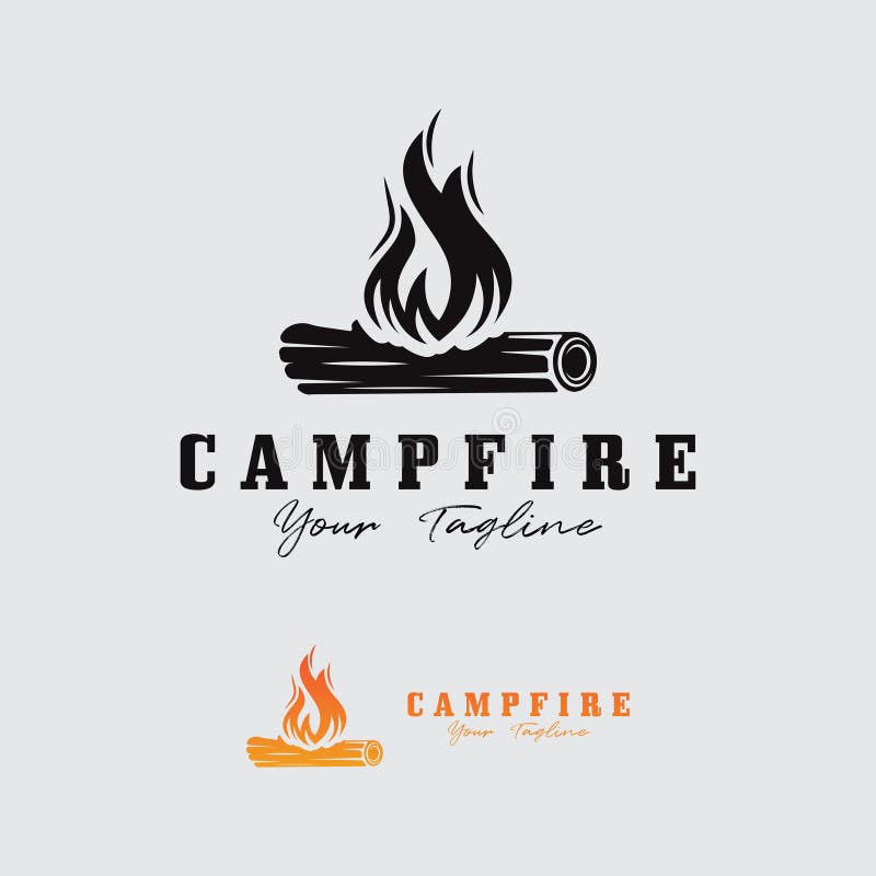 Vintage Campfire Logo Design Stock Vector - Illustration of adventure ...