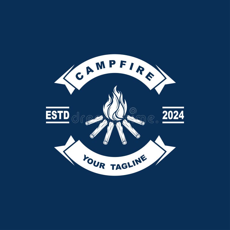 Vintage Campfire Logo Design Stock Vector - Illustration of lodging ...