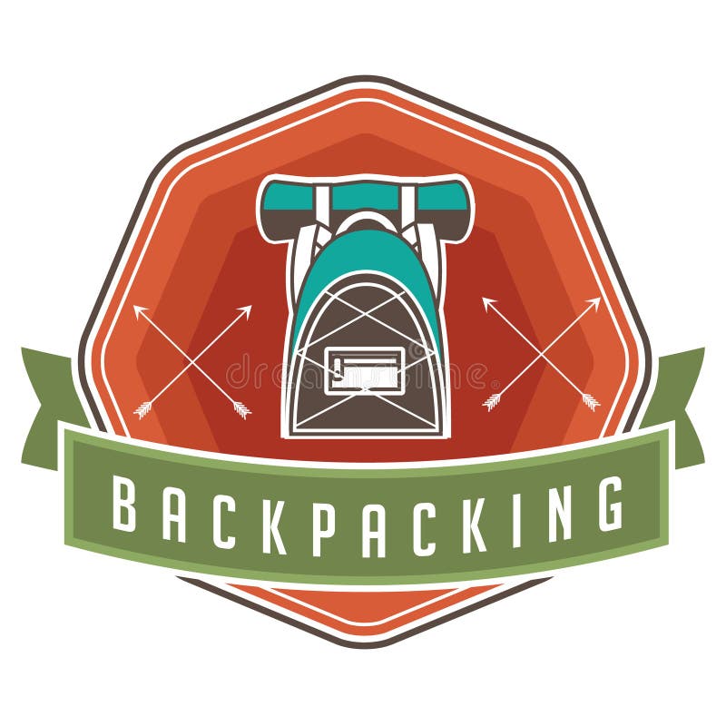 Vintage Camping Backpacking and Hiking Poster Design Stock Vector ...