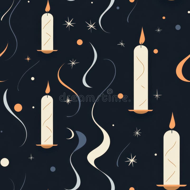 Candle with Pattern and Textured Colourful Shadowed Background Stock ...