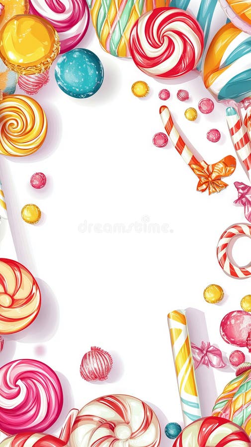 Vintage Candy Background Template Stock Illustration - Illustration of ...