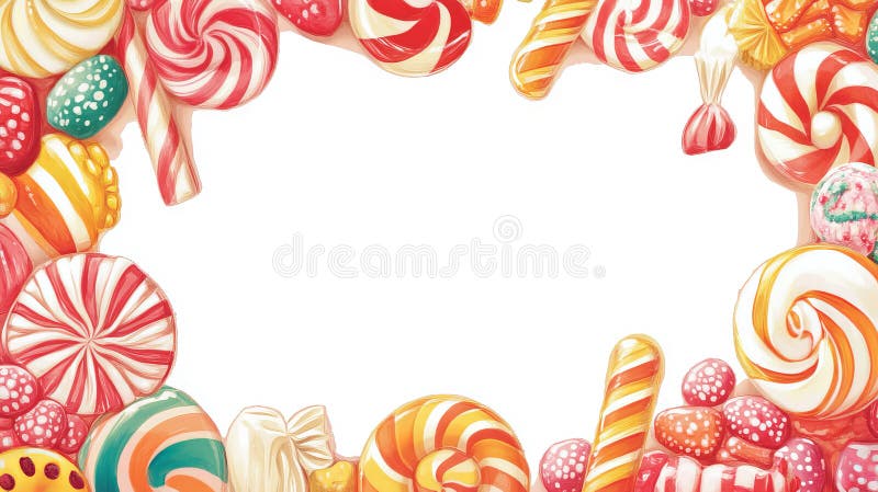 Vintage Candy Background Template Stock Illustration - Illustration of ...