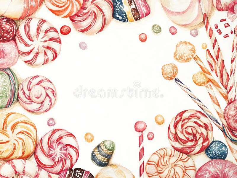 Vintage Candy Background Template Stock Illustration - Illustration of ...