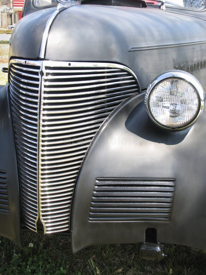 Classic car grill stock image. Image of chrome, reflective - 1004313