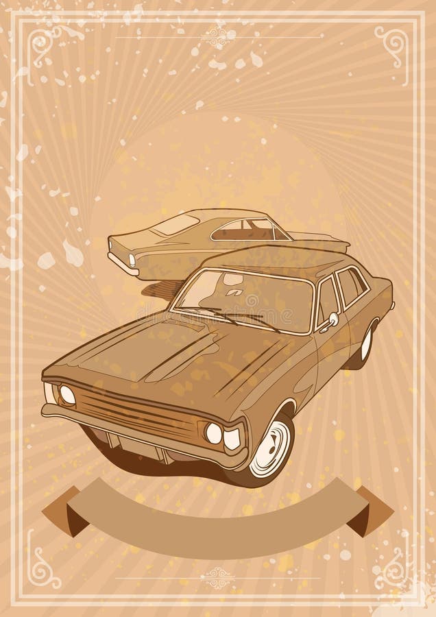 Vintage Car Banner. Vector Illustration Decorative Design Stock Vector ...