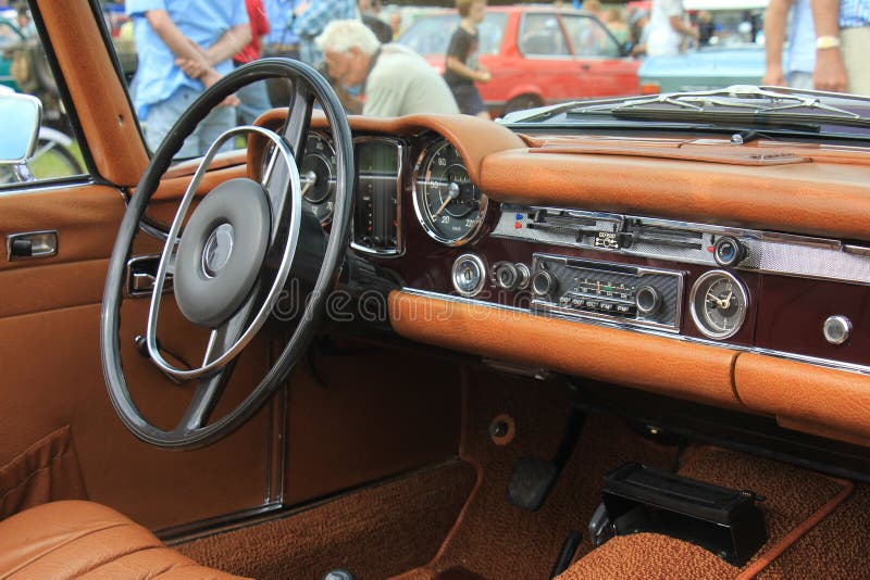 Vintage car dashboard stock image. Image of steeringwheel - 80950615