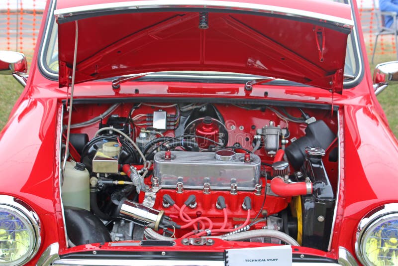 Vintage Car Engine on Display Stock Photo - Image of motor, engine ...