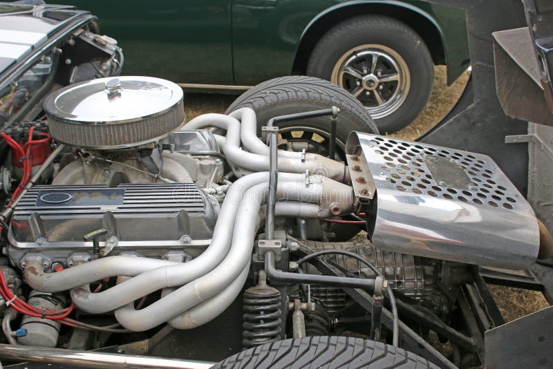 Vintage car engine stock image. Image of bonnet, technology - 175163107