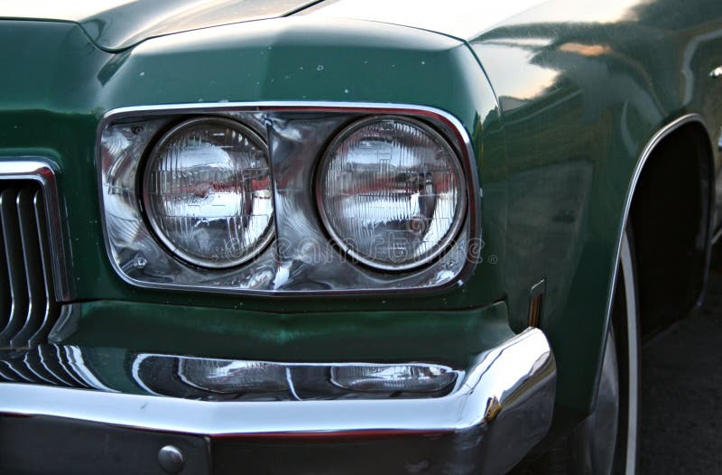 Vintage Car Headlights stock image. Image of vehicle, round - 4396571