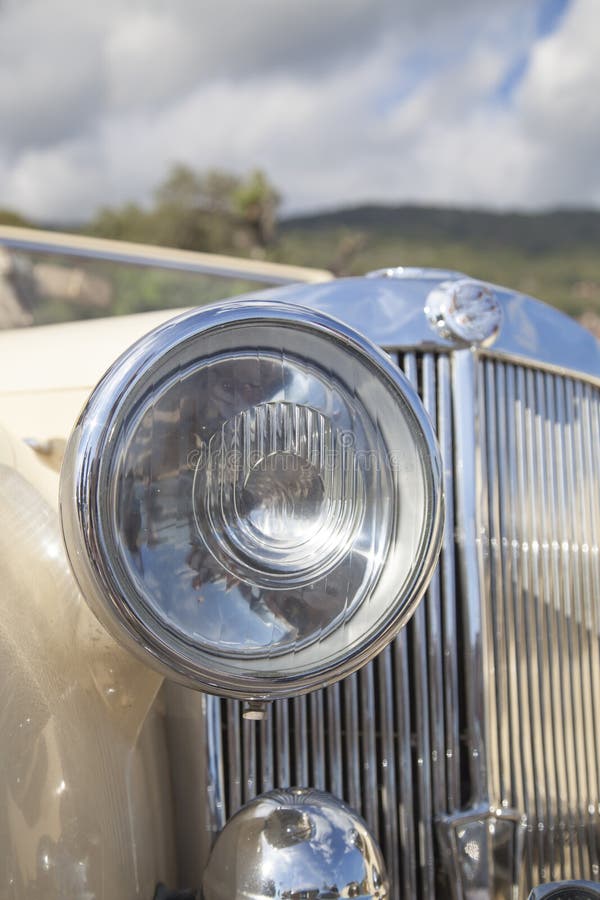 Vintage car headlights stock photo. Image of antique - 34417498
