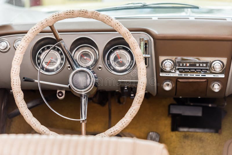 Vintage Car Interior stock image. Image of design, metal - 48915849