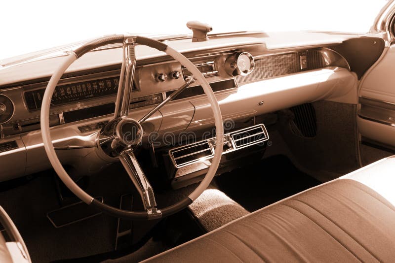 Vintage Car, Interior - Sepia Stock Photo - Image of auto, detail: 14755354