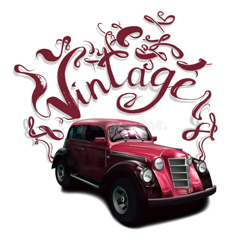 Vintage Car Lettering Vectors Stock Illustrations – 9 Vintage Car ...