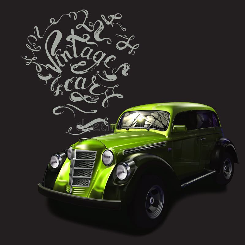 Vintage Car Lettering Vectors Stock Illustrations – 11 Vintage Car ...