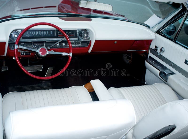 Vintage Car Luxury Interior Stock Photo - Image of control, metallic ...