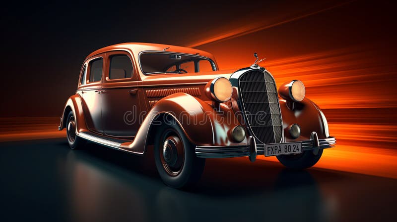 Vintage Car on a Magazine Cover Stock Illustration - Illustration of ...