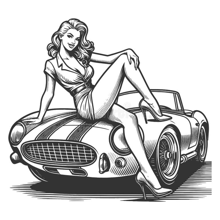 Pin Up Model Sitting Stock Illustrations 82 Pin Up Model Sitting