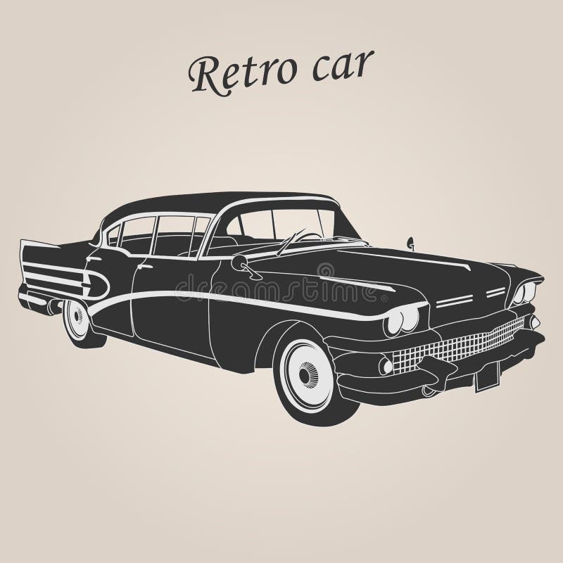 Vintage Car. Retro Car. Classic Car. Vector Stock Illustration ...