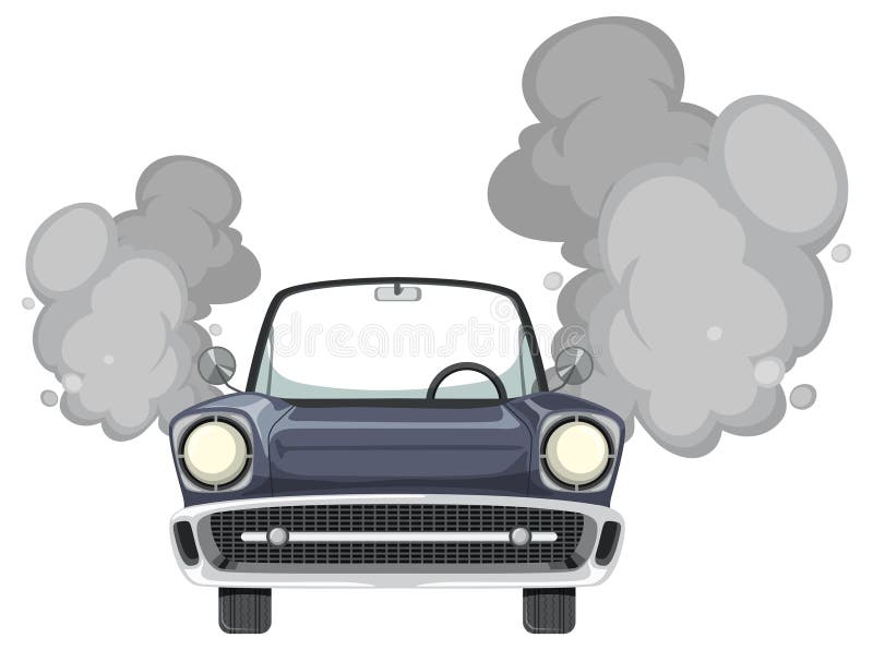 A Vintage Car with Smoke stock vector. Illustration of exhaust - 279111325