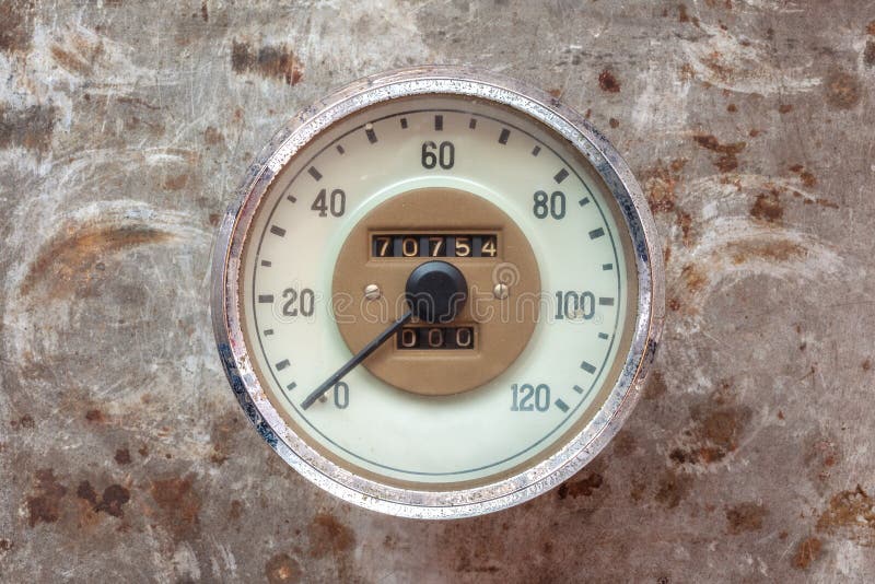 Vintage Car Speedometer on a Rusty Background Stock Photo - Image of ...