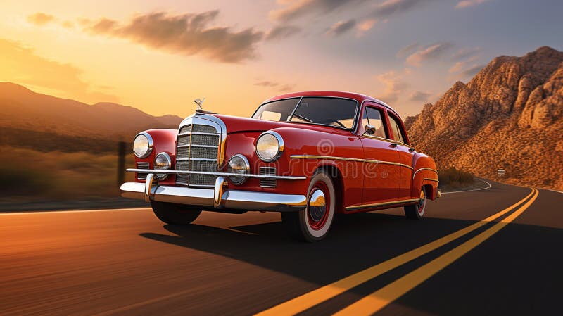 Vintage Car Thats a Dream Come True Stock Illustration - Illustration ...