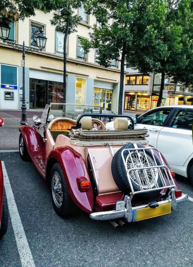 Vintage car in town stock photo. Image of hauses, open - 139471638