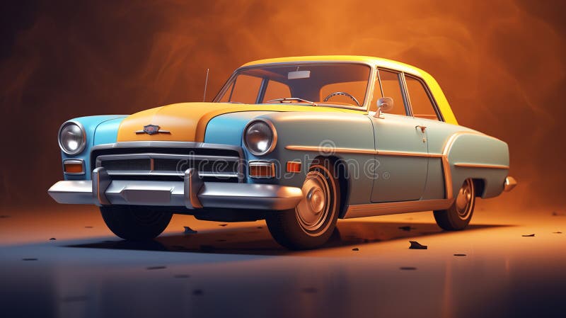 Vintage Car in a Toy a Childs Dream Come True Stock Illustration ...