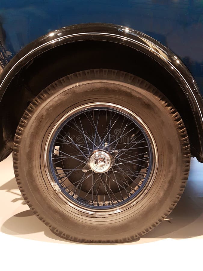 Vintage Car Wheel from Classic Vehicles Editorial Stock Image - Image ...