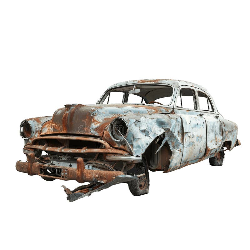 Vintage Car Wreck on Transparent Background Stock Photo - Image of hulk ...