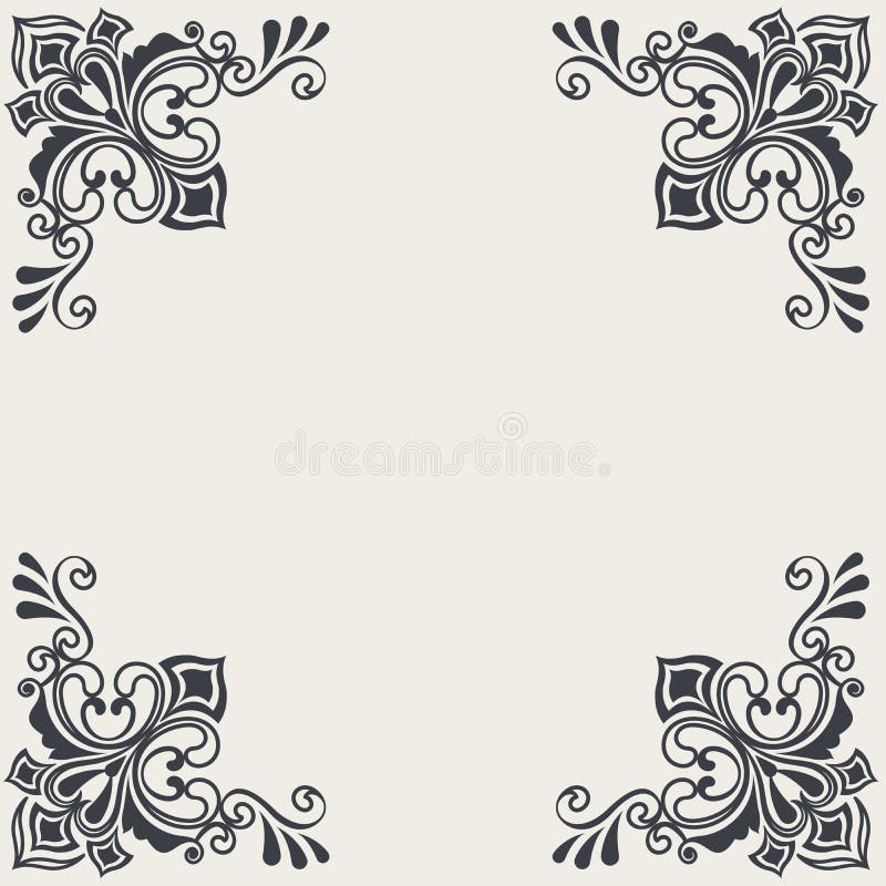 Vintage Card with Corner Floral Decoration. Stock Vector - Illustration ...