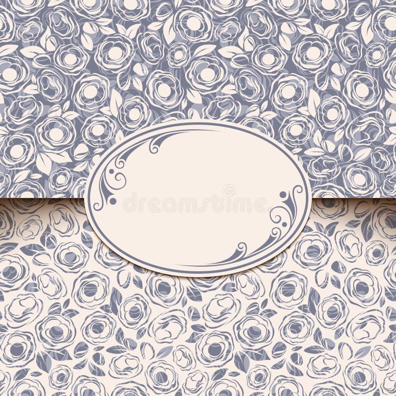 Vintage Card with Floral Pattern. Stock Vector - Illustration of ...