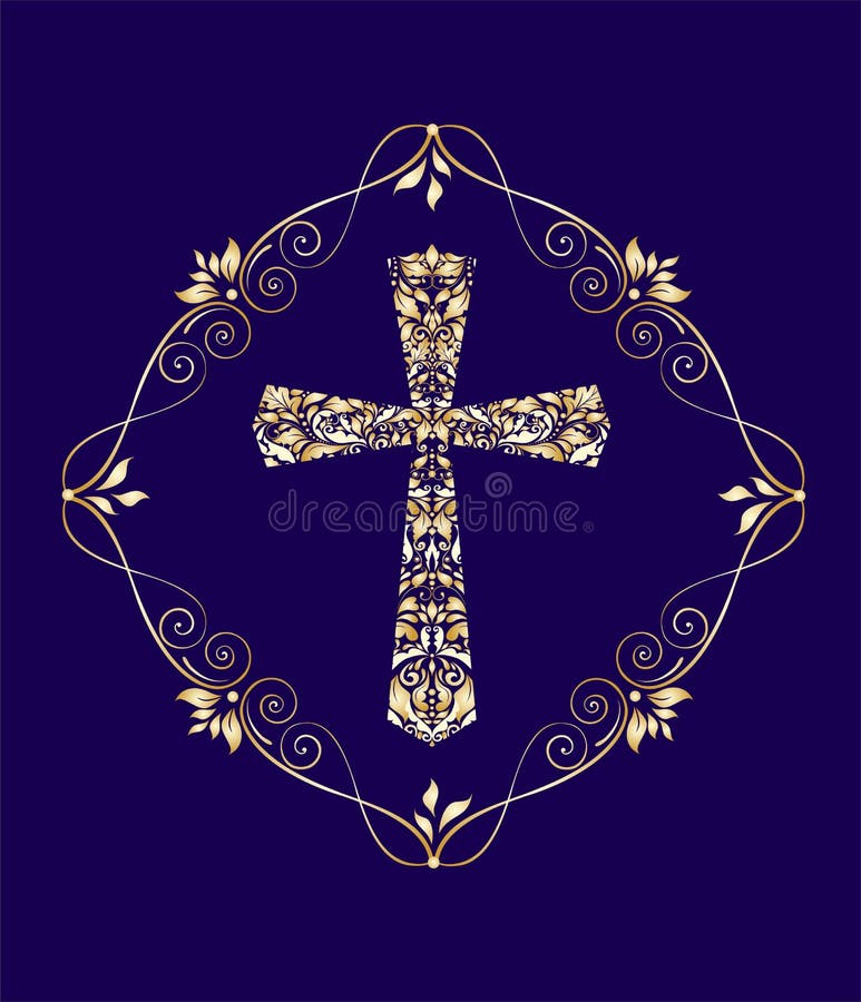 Purple And Gold Cross Clipart