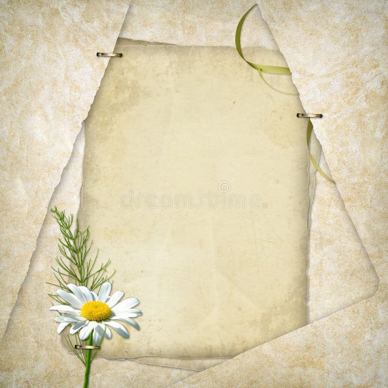 Vintage Card from Old Paper Stock Illustration - Illustration of ...