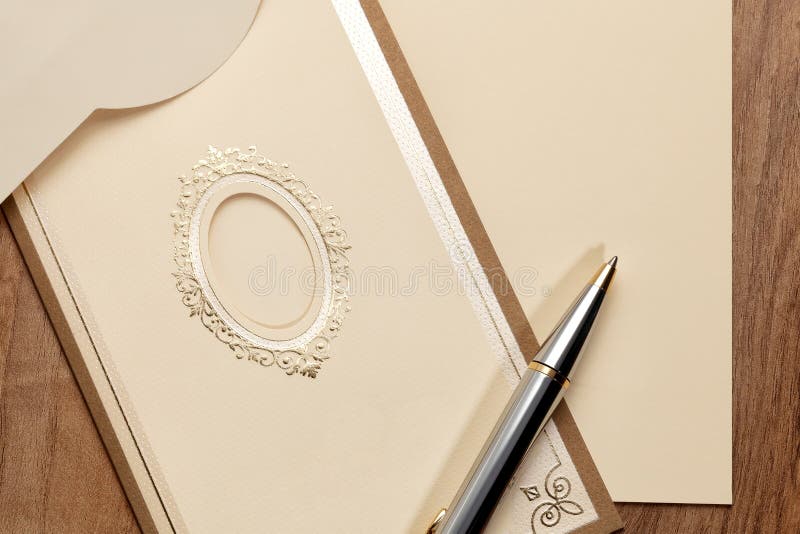 Vintage card with pen stock photo. Image of send, classic - 41715718