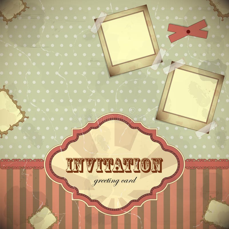 Vintage Card with Place for Text - Scrapbook Style Stock Vector ...