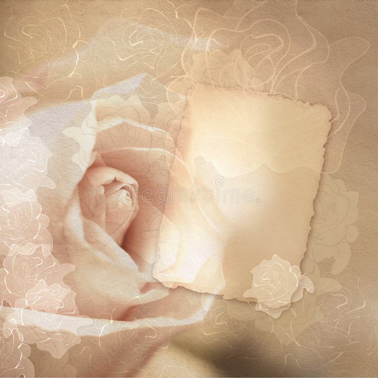 Vintage card with roses stock image. Image of paper, ornament - 19541451
