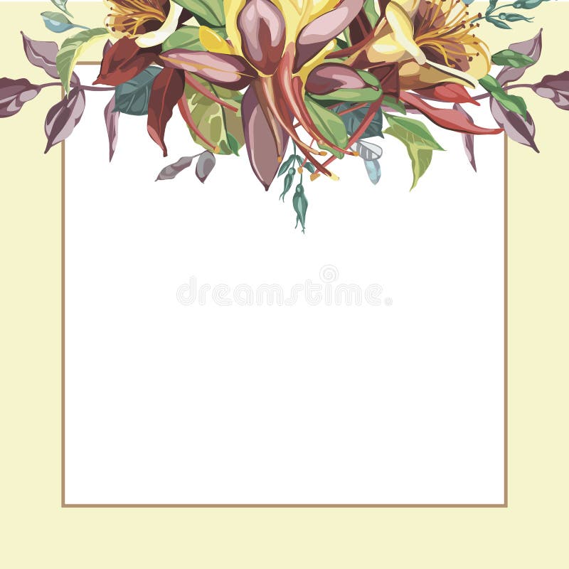 Vintage Card with Spring Flowers. Elegance Beautiful Greeting Card with ...