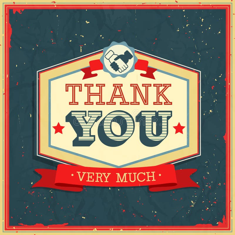 Thank You Typographic Design. Stock Vector - Illustration of ...