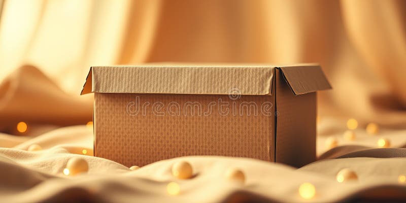 Vintage Cardboard Box Mockup with Glowing Particles a Stunning Design ...
