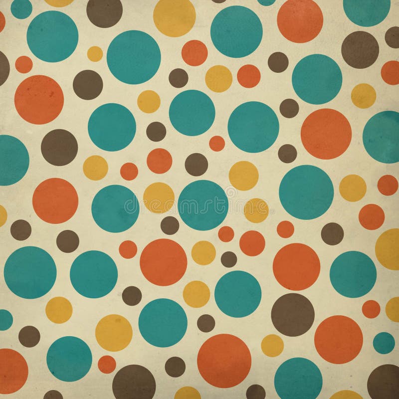 Vintage Carnival Retro Digital Paper in Polkadots Stock Illustration ...