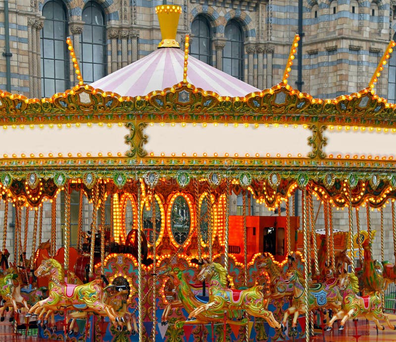 Vintage carousel stock image. Image of amusement, horses - 36102901